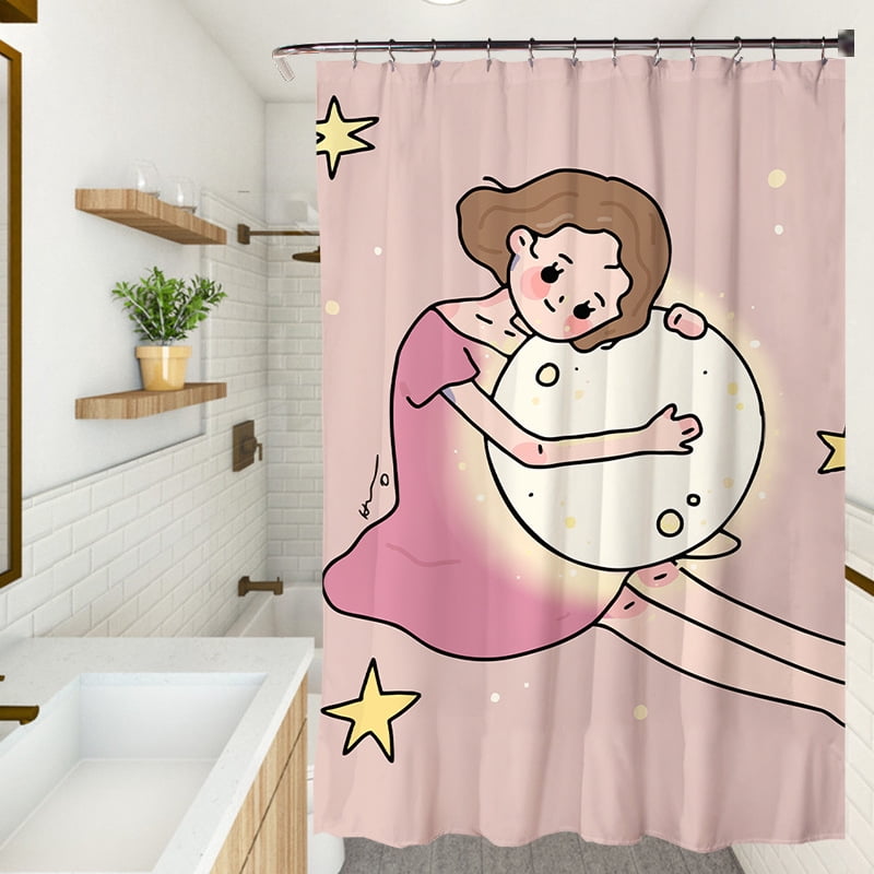 Modern Minimalist Girly Style Animation Shower Curtain Set - Walmart.com
