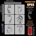 6Pcs 6 Styles PET Hollow Out Drawing Painting Stencils for DIY ...