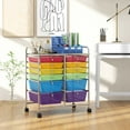 Costway 12-Drawer Art Supply Storage Cart with Plastic Drawers & Wheels ...