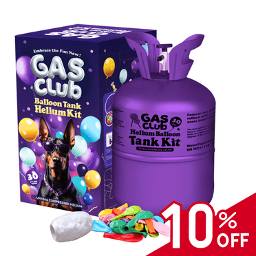 Balloon Time 9.5in Helium Tank Kit - Includes 30 Assorted Latex ...