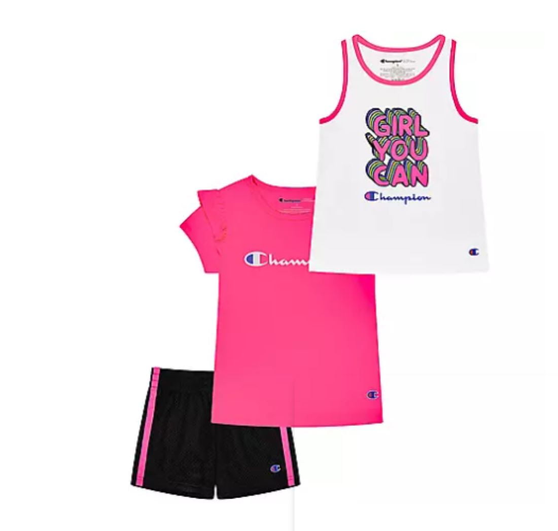Champion Girls' 3 Piece Toddler Active Set - Walmart.com
