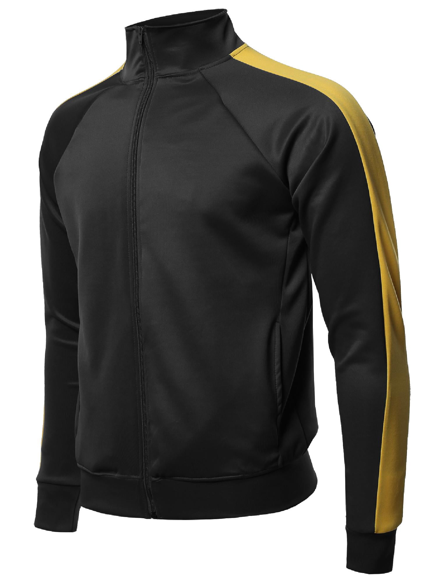 FashionOutfit Men's Shoulder Panel Zip-Up Track Jacket - Walmart.com