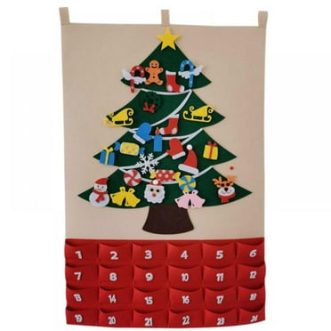 Holiday Cloth Christmas Tree Advent Calendar, 24 Days Countdown, DIY ...