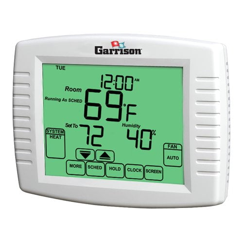 Garrison Touchscreen Thermostat, 3 Stage Heat/ 2 Stage Cool - Walmart ...
