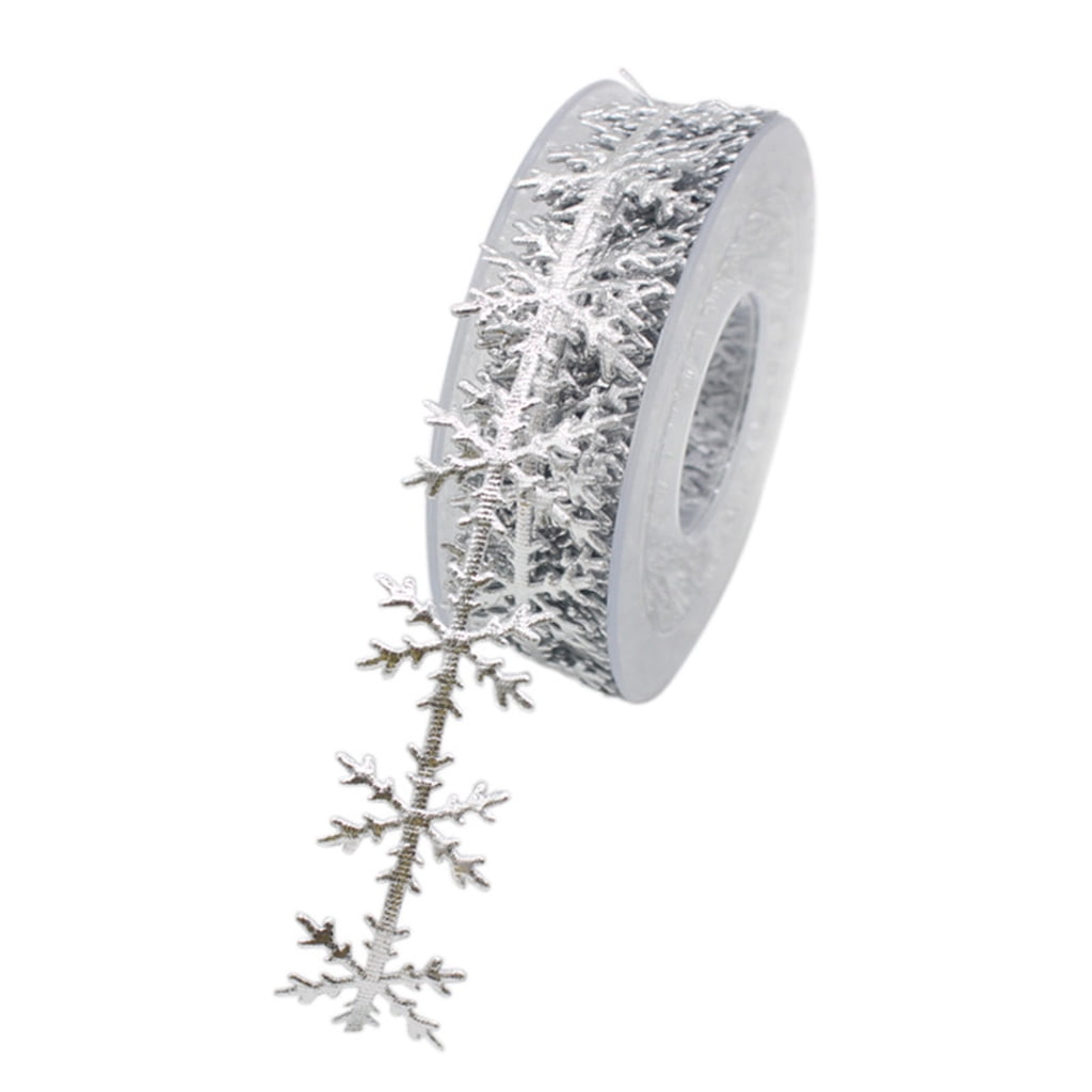 Techinal 10m Golden Silver Glitter Christmas Ribbon Lace Trims ...