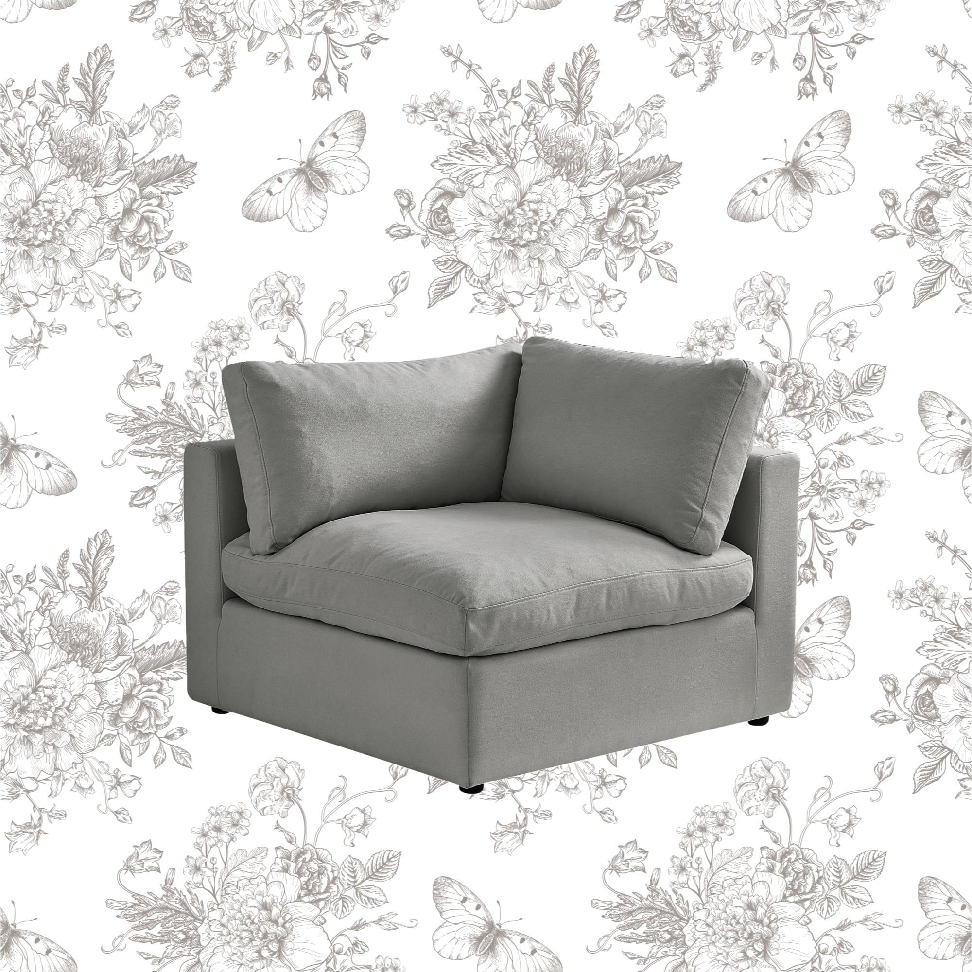 Rustic Manor Saniyah Grey Linen Modular Corner Sofa Seat - Walmart.com