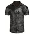 XDZJLR Mens Dress Shirt Sparkly Glitter Short Sleeve Button Down Shirt ...