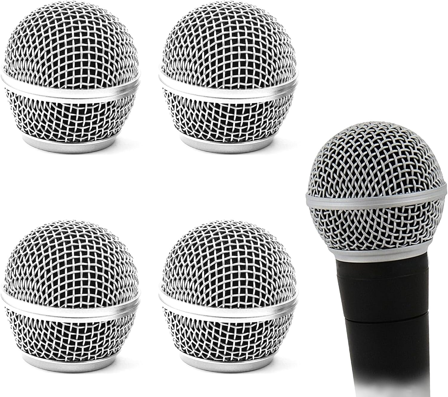 4 Pack SM58 Microphone Head Replacement Standard Size Grille Mic ...