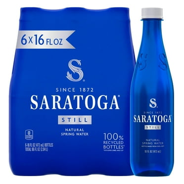 Saratoga Natural Spring Water - 28 oz, Drinking Minerals, 6 Pack Case, Glass Bottles - Walmart.com