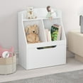 Yesfashion Floor Toy Storage MDF Toy Box with 4 Wheels Shelf Playroom ...
