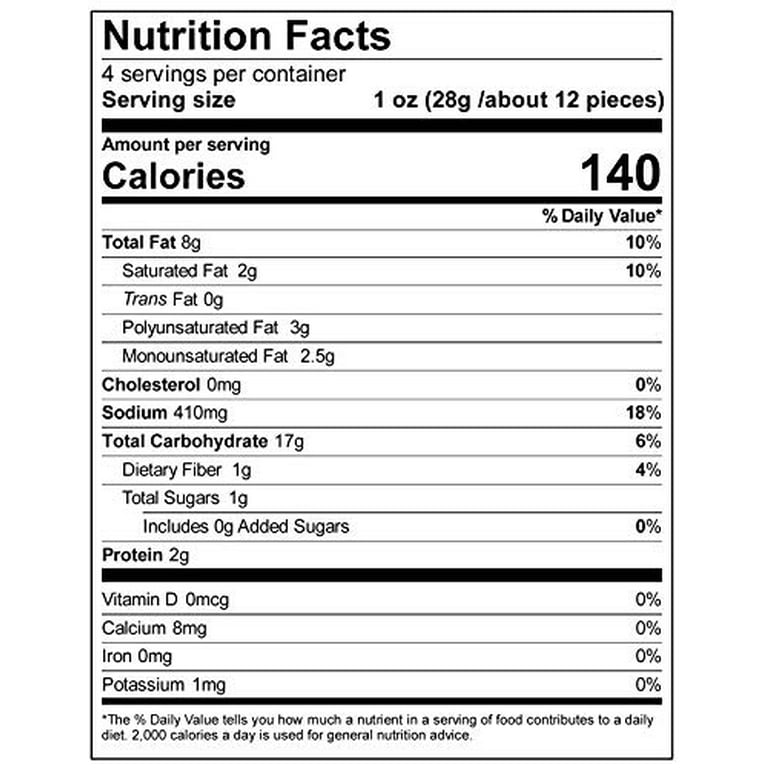 Takis Fuego Nutrition Label