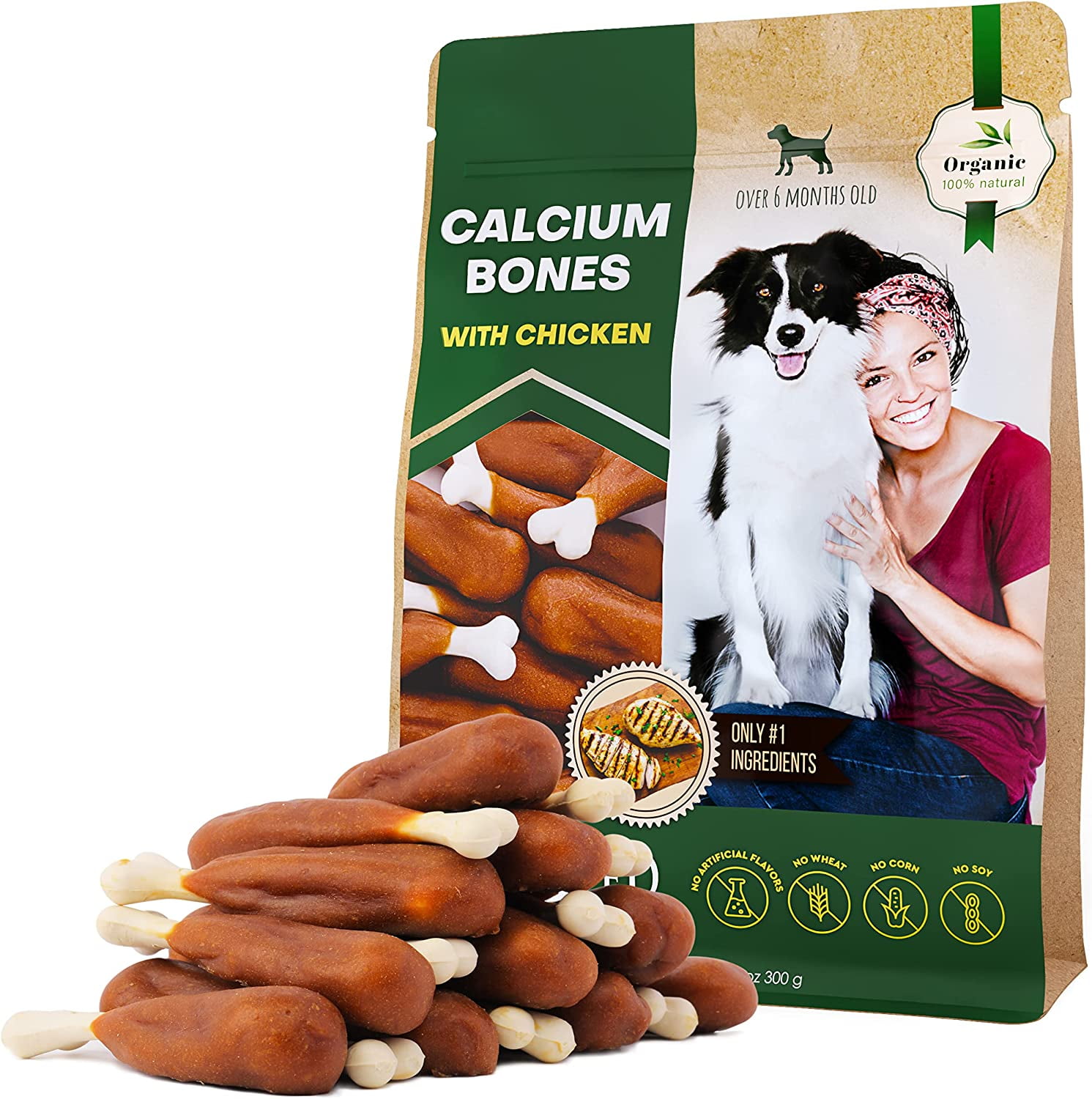 Beloved Pets Dog Calcium Bones Wrapped Chicken & Rawhide Free Chew ...
