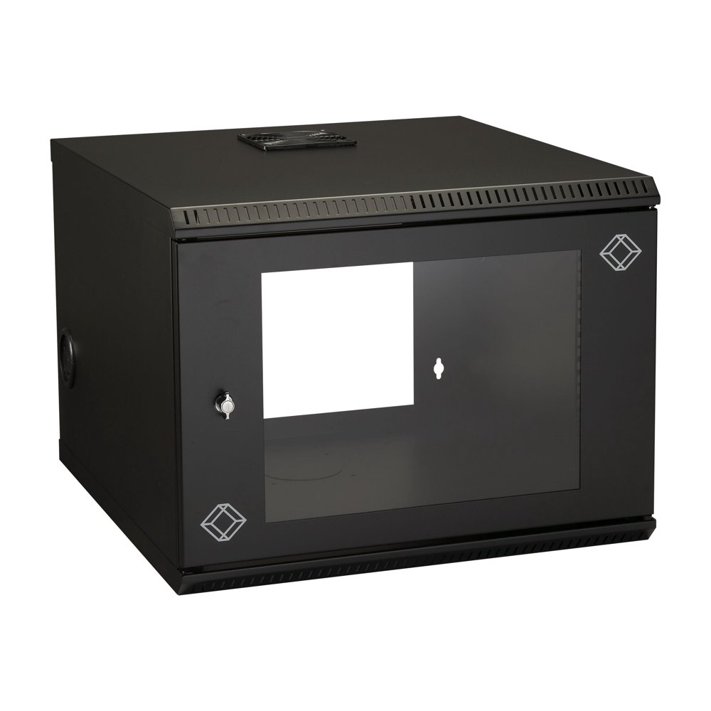 Black Box Wallmount Cabinet - Cabinet - wall mountable - black - 8U ...