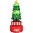 Costway 8 FT Christmas Inflatables with Built-in LED Lights Water Bags ...