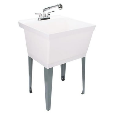 MUSTEE 20 in W x 24 in L x 34 in H, Floor Mount, Thermoplastic, Utility ...
