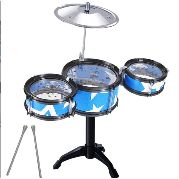 FYBTO Kids Drum Set with 3 Drums 2 Sticks Adjustable Pedal Beginner ...