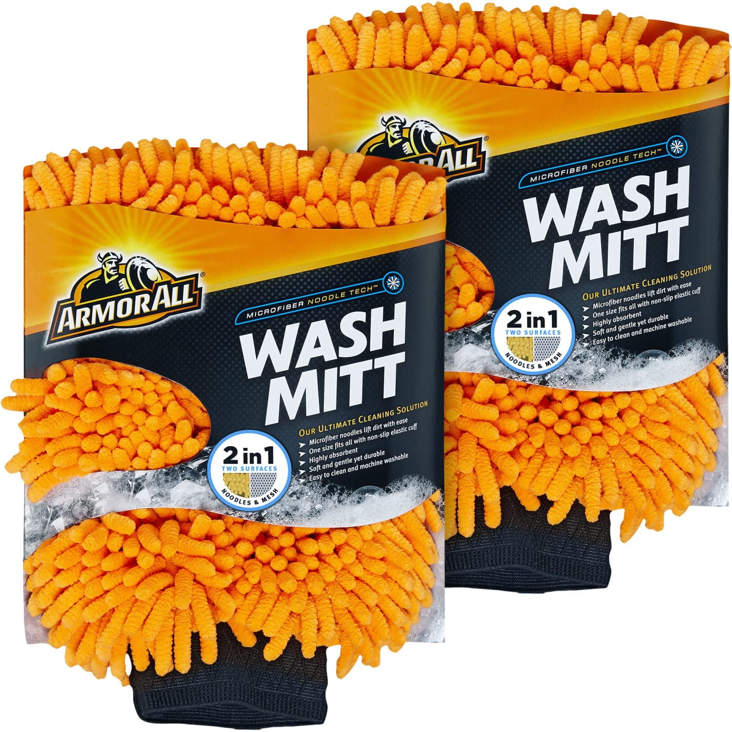 Car Wash Mitt Armor All Microfiber Noodle Tech, paquete de 2 | Bodega ...