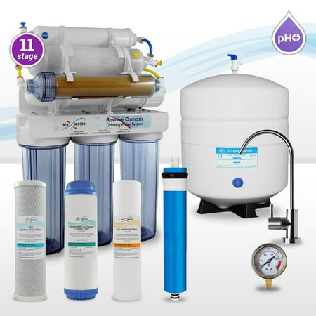 Max Water 11-Stage Alkaline/Mineral/Infrared Reverse Osmosis Water ...