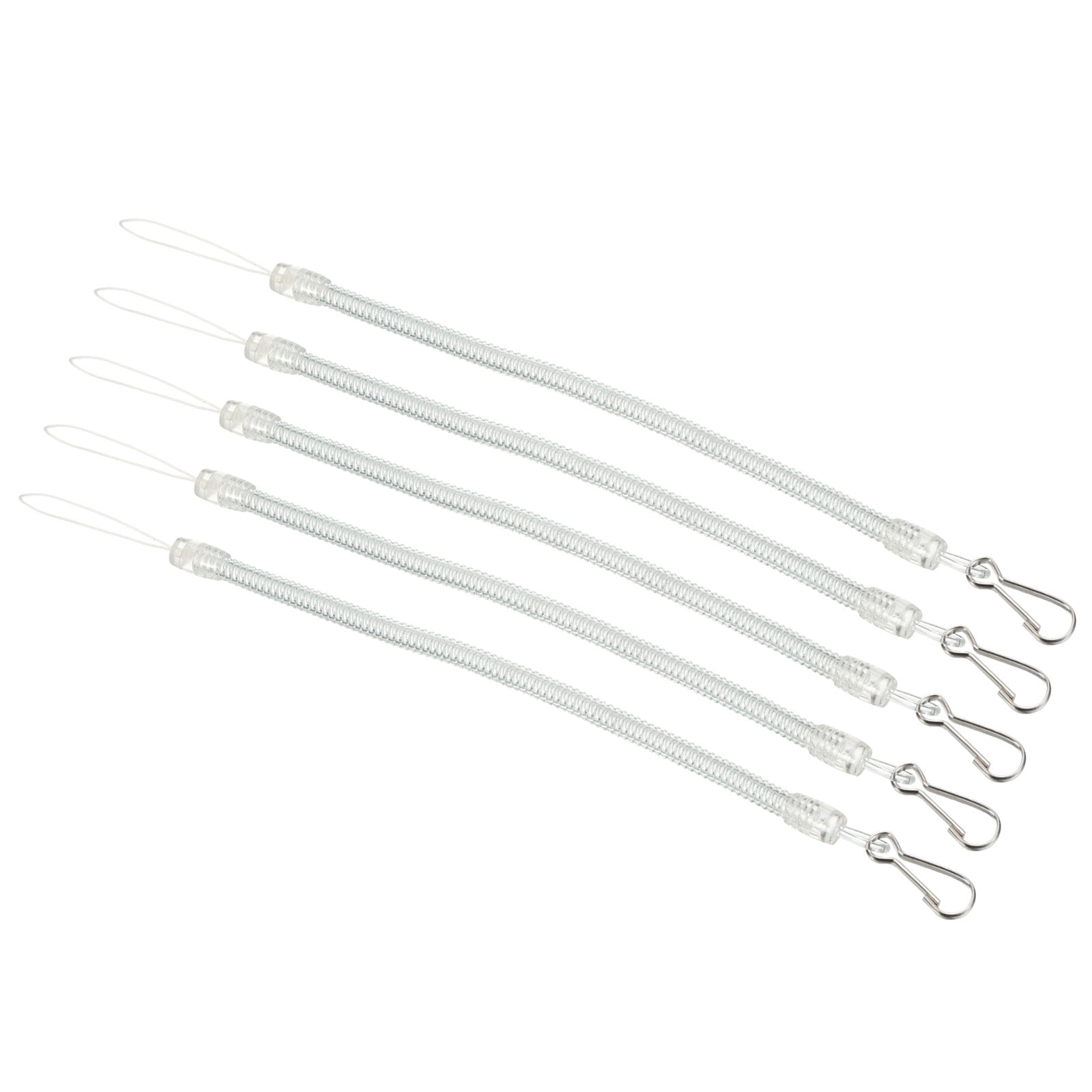 Uxcell 7.5" Plastic Retractable Spring Coil Strap Clasp Holder Cord ...