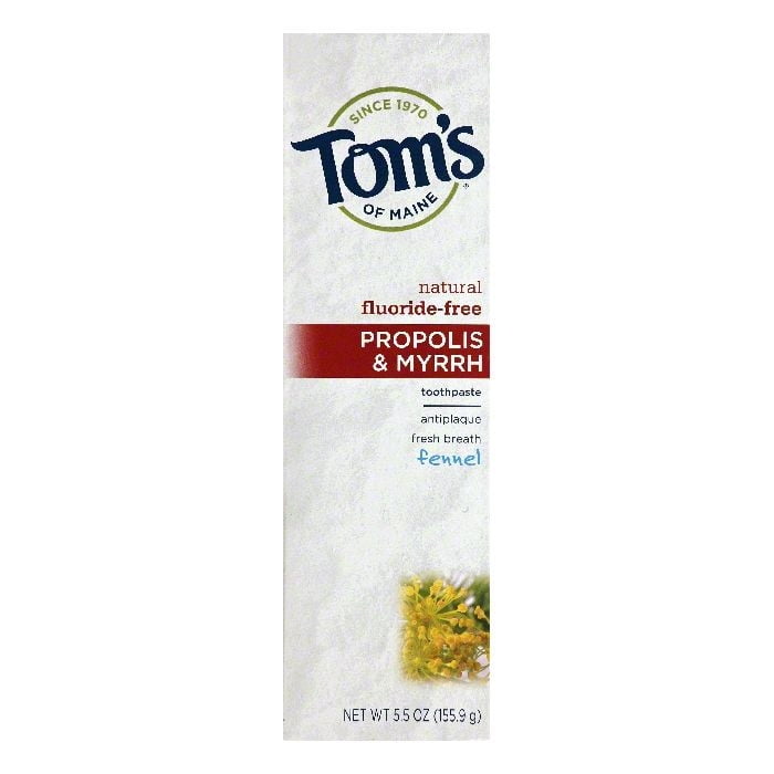 Toms Fennel Propolis & Myrrh Fluoride-Free Toothpaste, 5.5 OZ (Pack of ...
