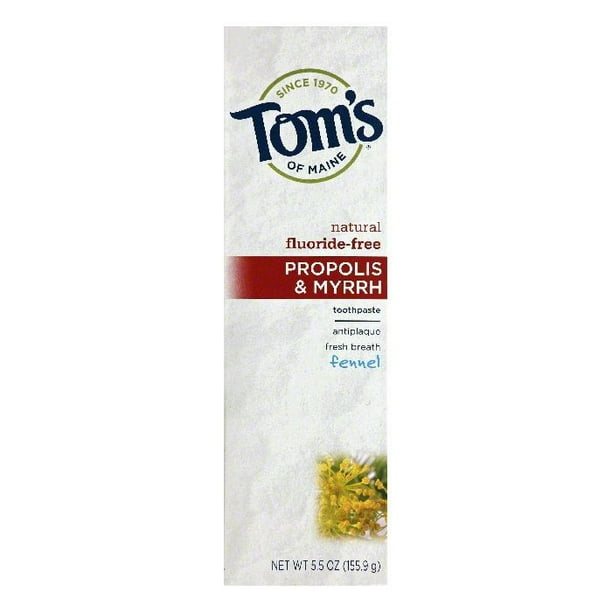 Toms Fennel Propolis & Myrrh Fluoride-Free Toothpaste, 5.5 OZ (Pack of ...