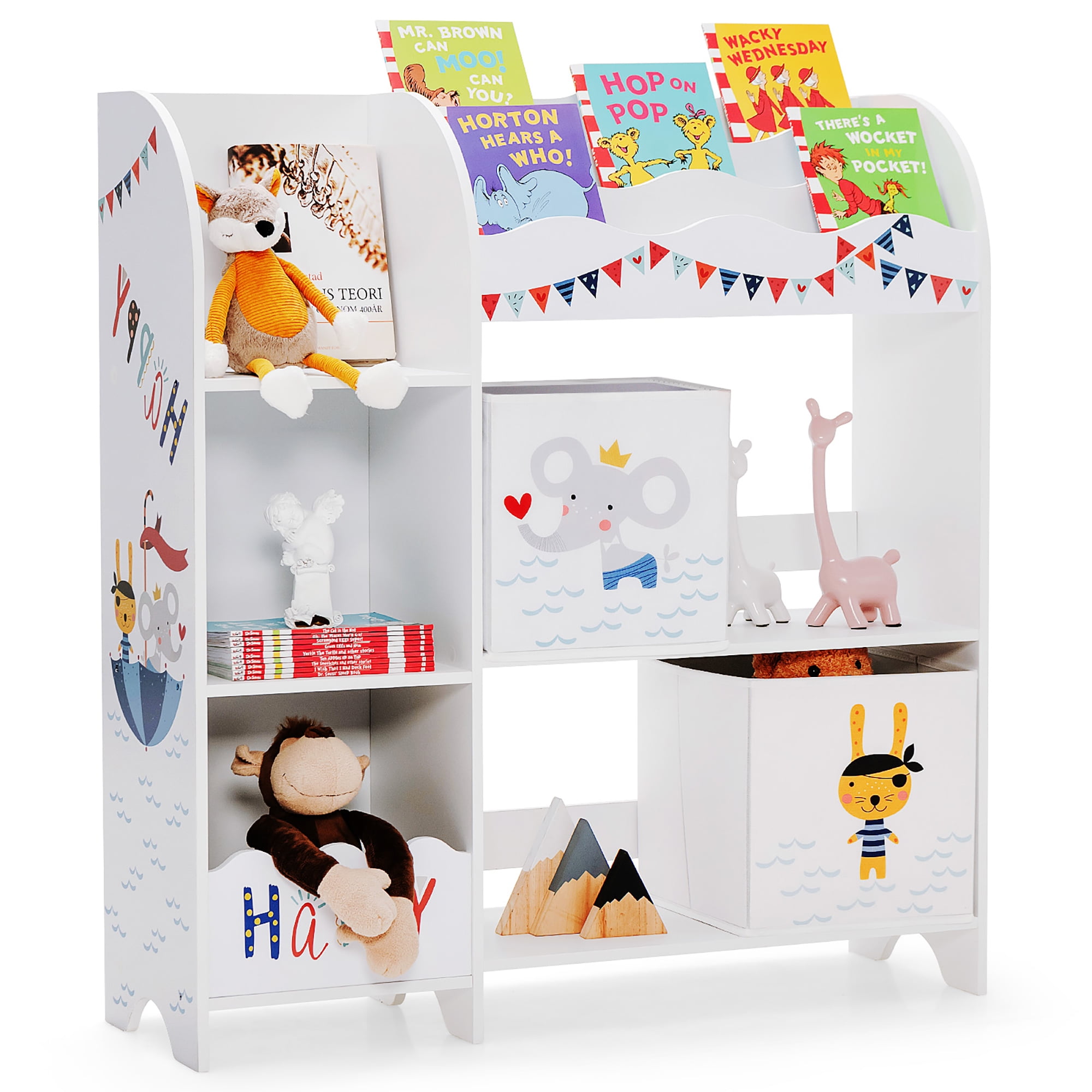 Click here for Costway Kids Toy And Book Organizer Children Woode... prices