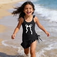 CAIVO Kids Girls Two Piece Swimsuit With Bowknot And Heart Pattern Cute ...