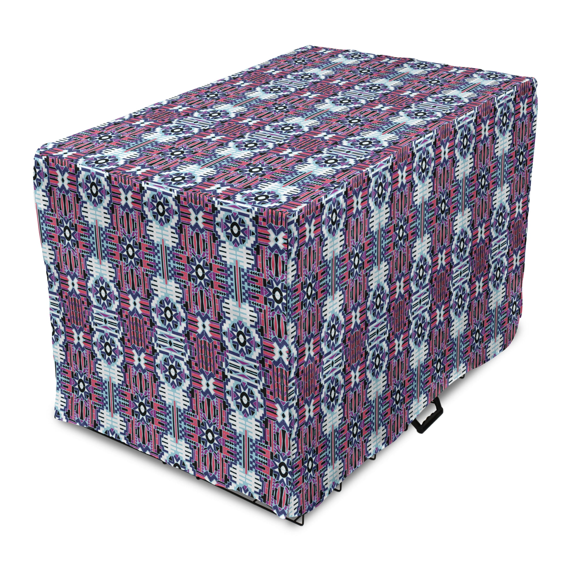 Aztec Dog Crate Cover, Rhythmic Abstract Modernized Prehistoric Tribal ...