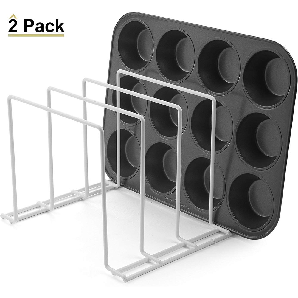 Stock Your Home Large Rust-Free Durable Bakeware Organizer-White-2 Pack ...