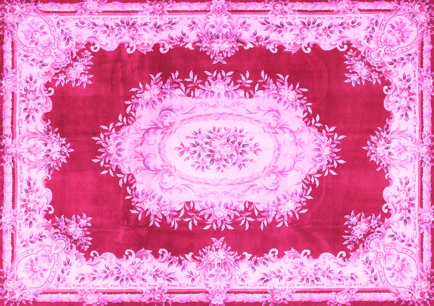 Ahgly Company Indoor Rectangle Medallion Pink French Area Rugs, 2' x 3 ...