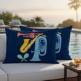 2 Pack Outdoor Waterproof Throw Pillow Covers,Cartoon Instruments on ...