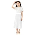 Children's Summer Solid Color Relaxed Sports Elastic Waist Knot Full ...