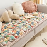 Ludlz Bohemian Patchwork Sofa Cover Non-slip Quilted Floral Print Soft ...