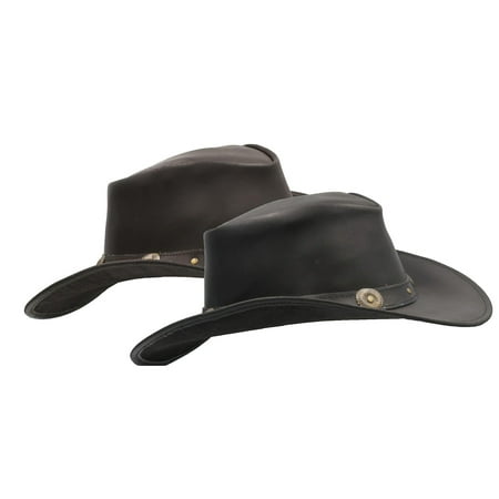 Walker and Hawkes - Leather Cowhide Cowboy Hat-Dark Brown-XL | Walmart ...