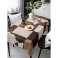 Abstract Cowhides Table Cloth, Brown Beige Animal Fur Texture ...