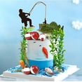 Gone Fishing Cake Topper, 14 Pieces Fisherman Themed Decoration for ...