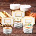 24 Pcs Basketball Theme Snack Cups, Disposable Party Paper Bowls for ...