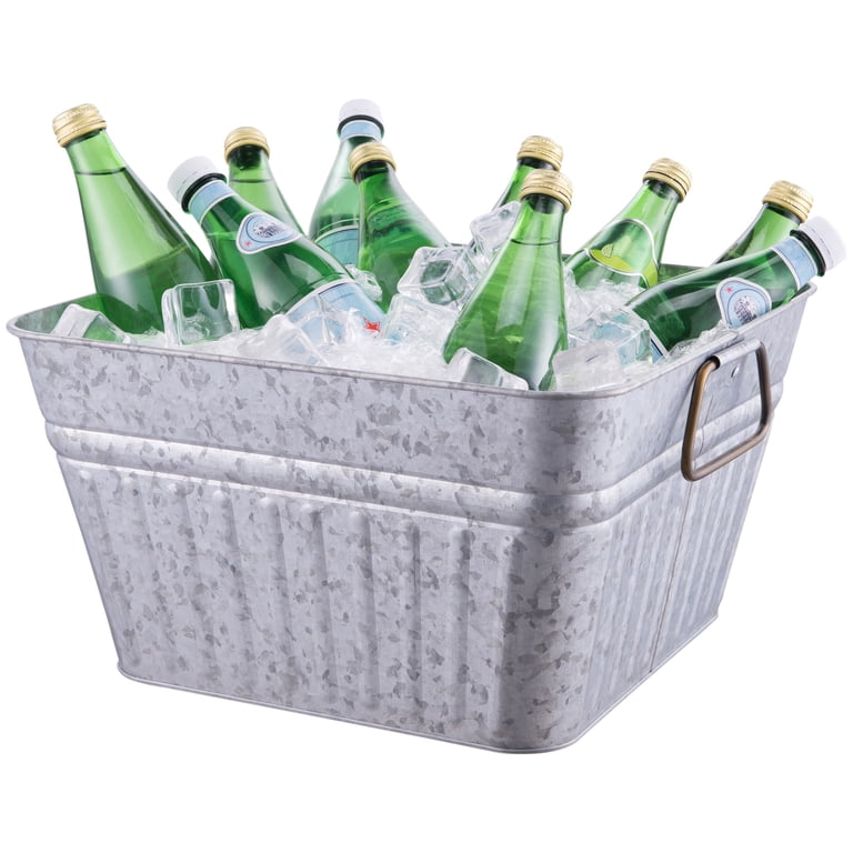 Square Galvanized Buckets Old Galvanized Tub Etsy