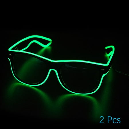 LED Glasses Eyes-Friendly EL Wire LED Glasses Eye-Catching Rave Glasses ...