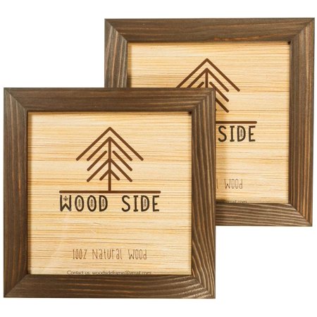 Rustic Wooden Square Picture Frames 8x8 - Set of 2-100% Natural Solid ...