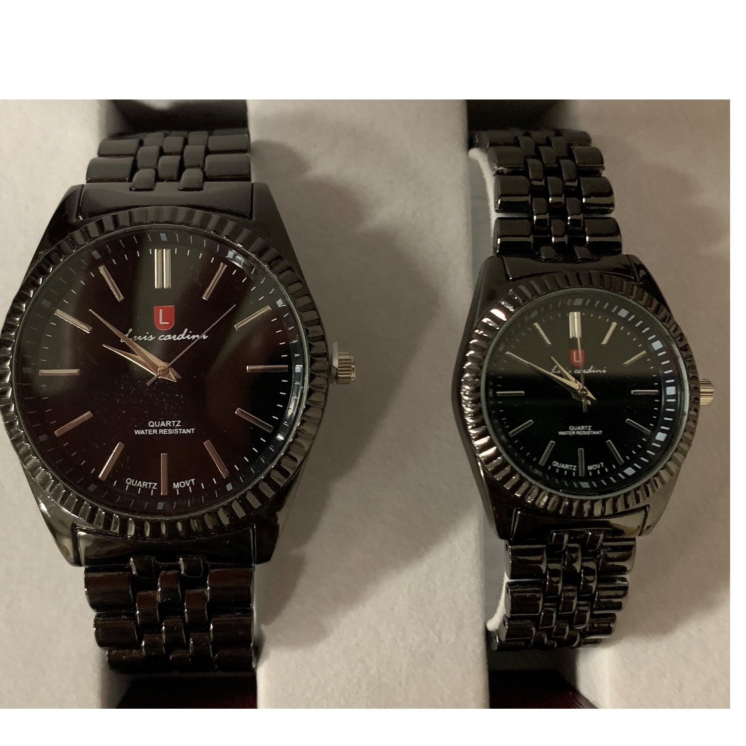 Black Round Shaped Dress Watch Pair Set - Walmart.com