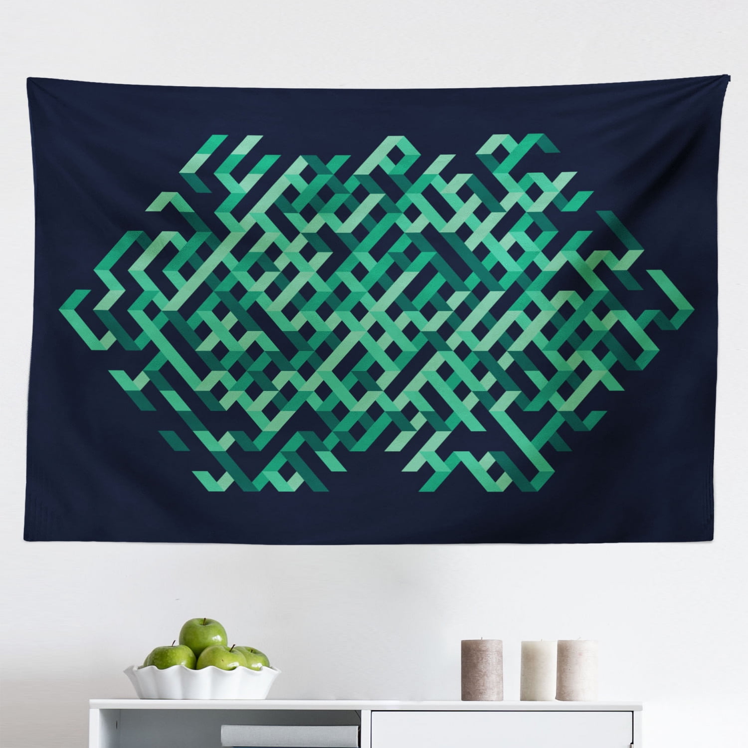Modern Tapestry, Geometric Design with Modern Hippie Zig Zags Triangles ...