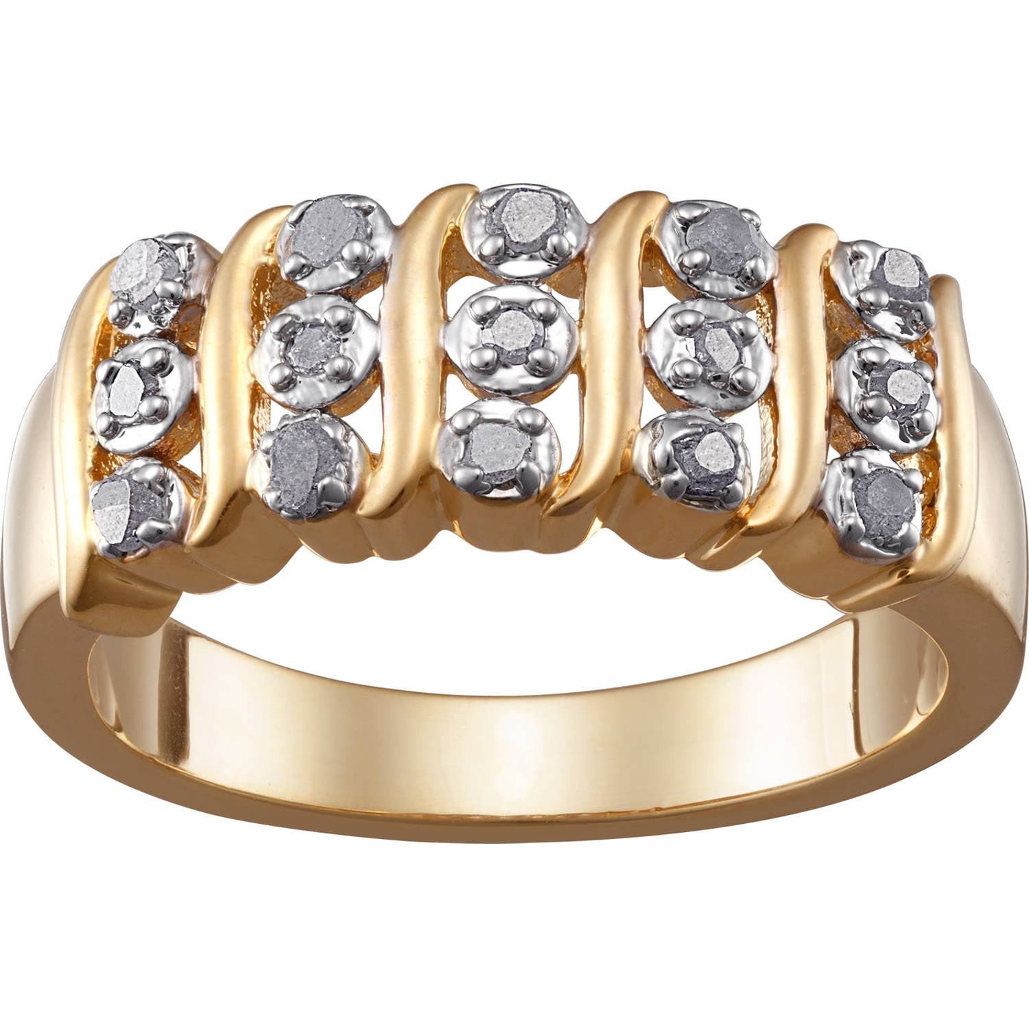 Gold Plated Diamond Accent Swirl Ring - Walmart.com
