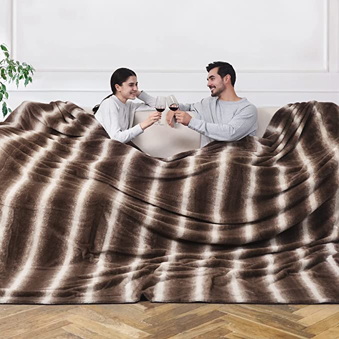 Ultracozy 100x100 Inches Big Oversized Blanket, Long-Hair Faux Fur ...