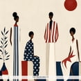 Affixzi American Flag Patterns Wall Art Black Americana Print ...