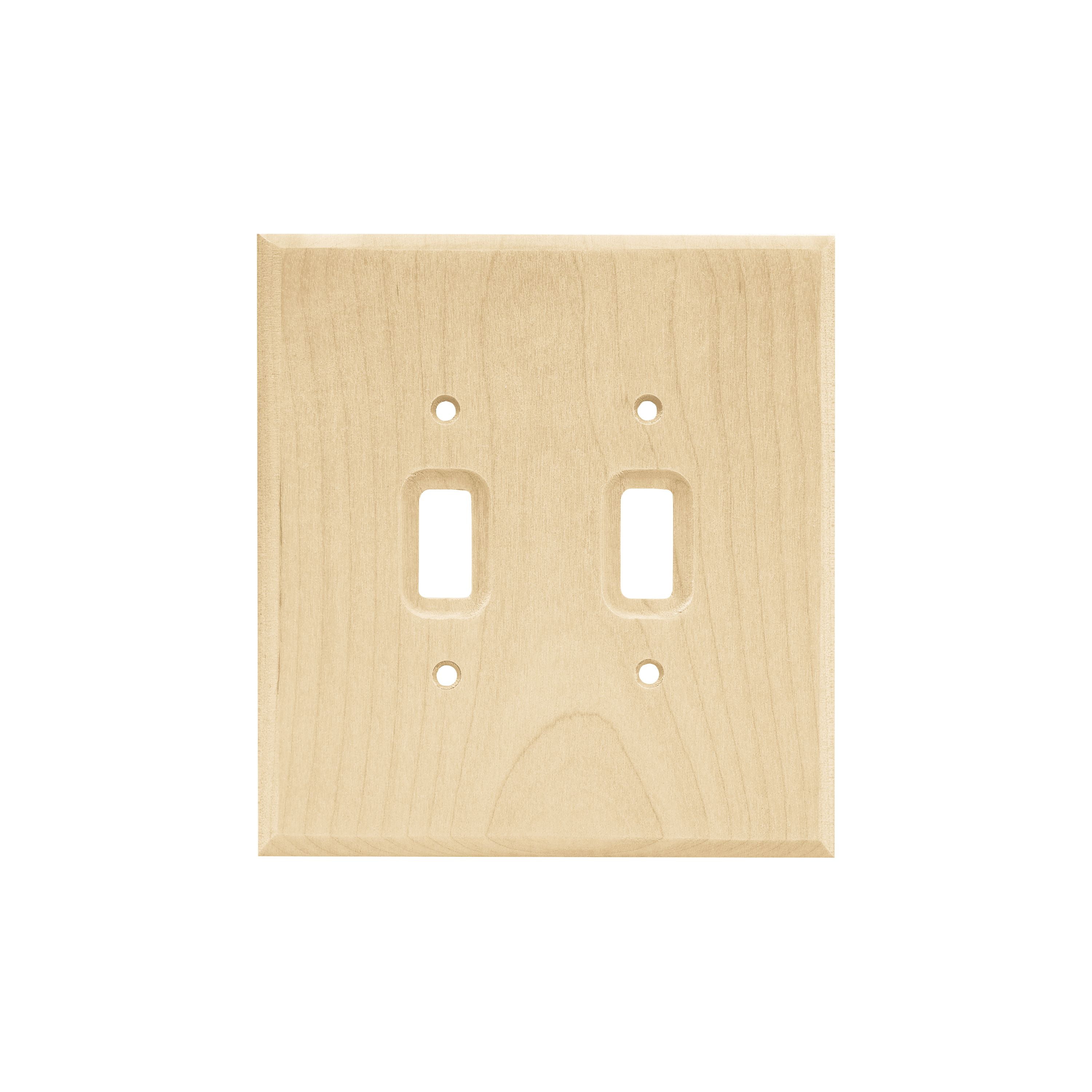 Franklin Brass Wood Square Double Switch Wall Plate in Unfinished Wood ...
