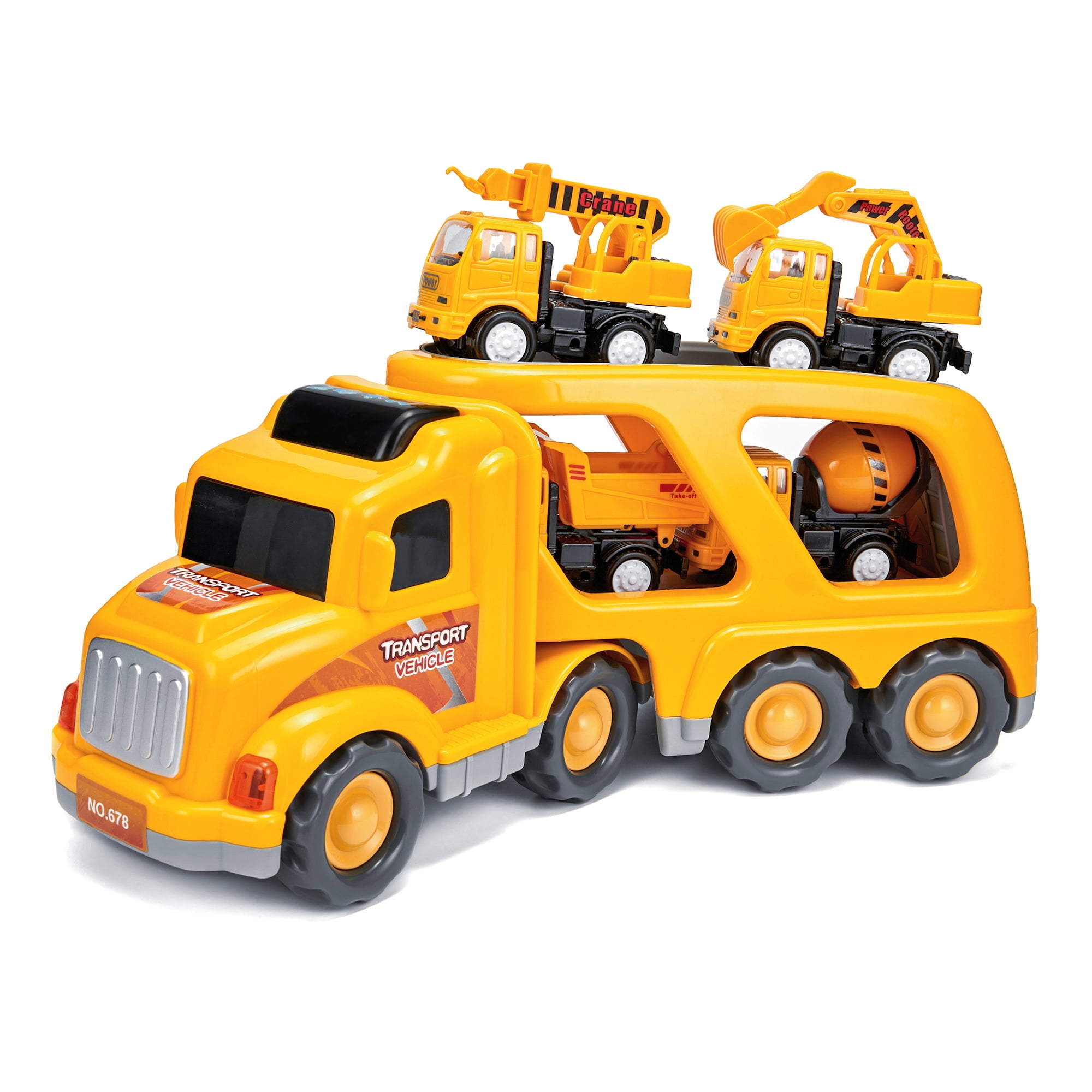 5 In 1 Transport Car Toy Carrier Truck with Sound and Light Play ...