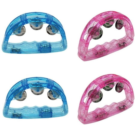 4pcs Light Up Tambourine Musical Flashing Tambourine Handheld ...