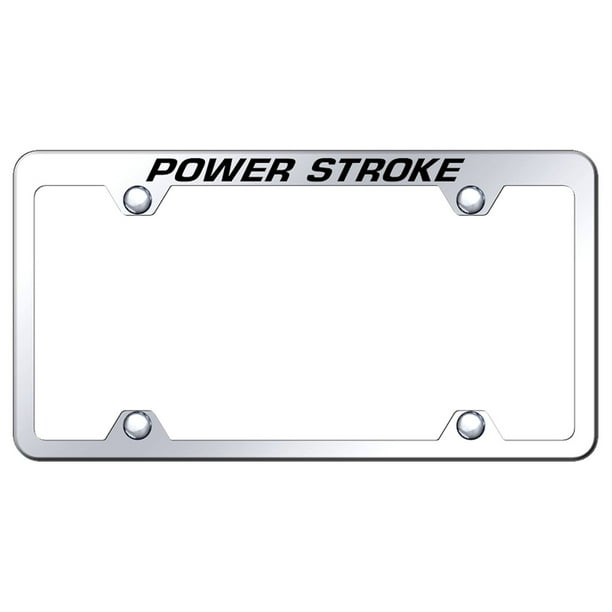 Ford Powerstroke Stainless Steel Wide Body Truck License Plate Frame ...