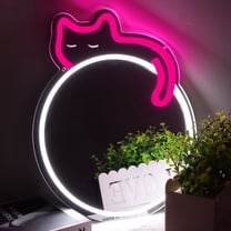 JFLLamp LED Neon Sign Flame Shape USB Wall Decor Red White Light ...